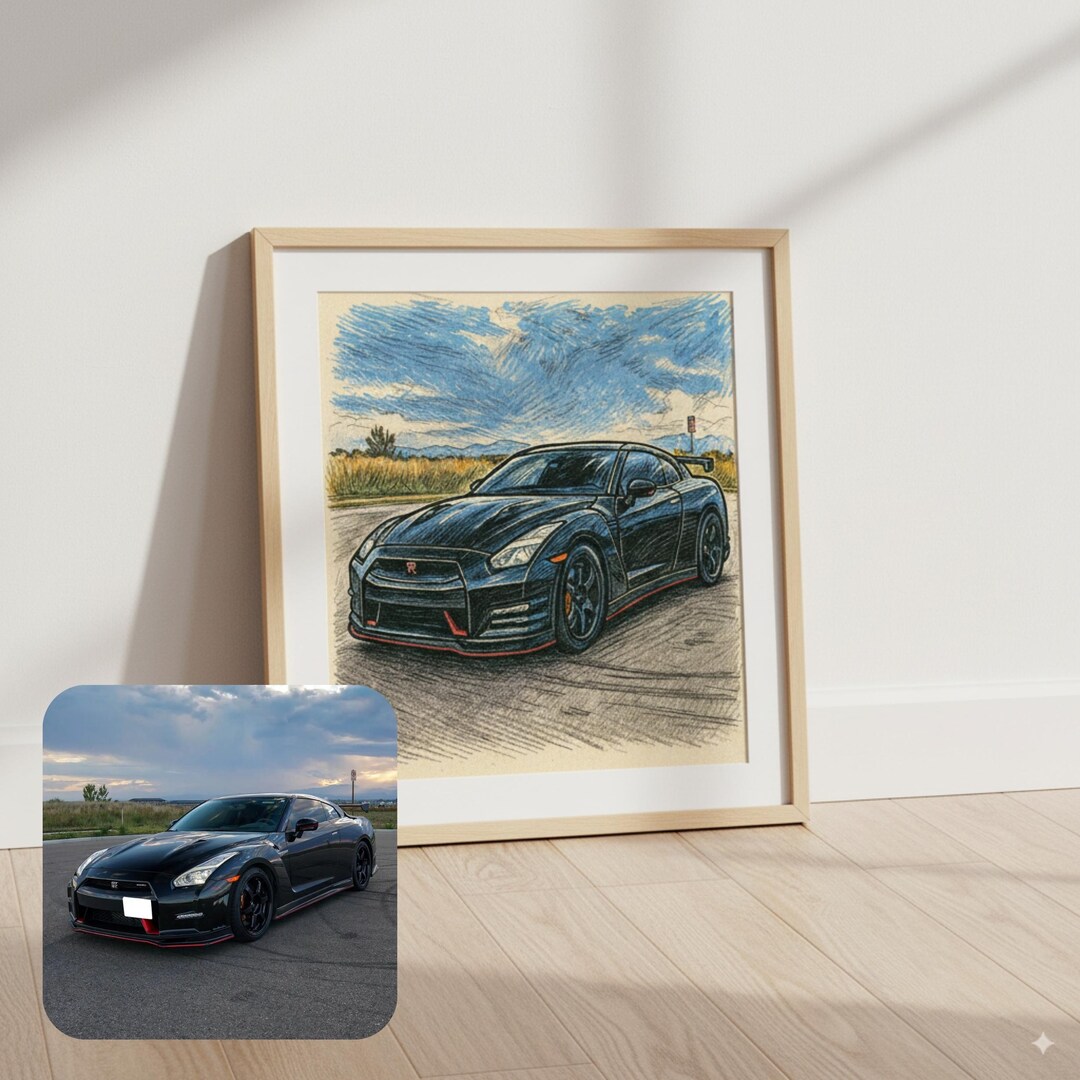 Custom Car Portrait From Photo, Personalized Car Illustration ...