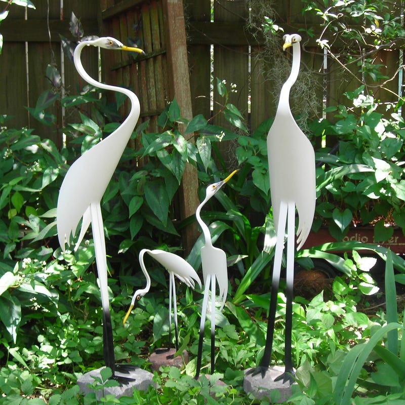 Egret Statues Outdoor - Etsy