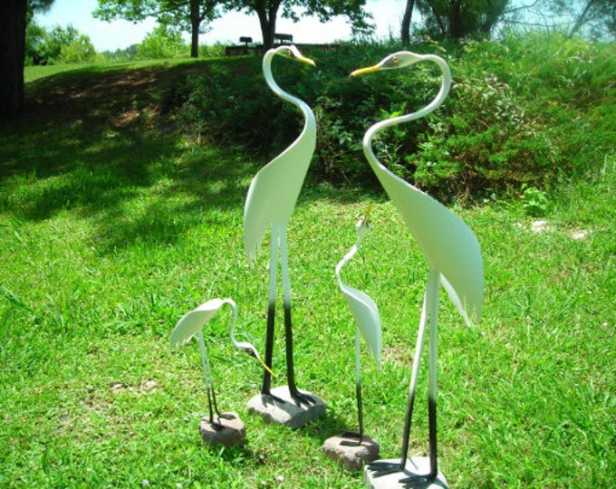 Egret Family of Four PVC 23 Tall - Etsy