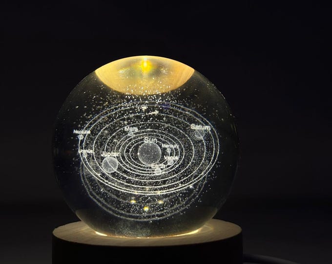 Solar System Night Light, 3D Print Planet Lamp, Milky Way Memorial Gift ...