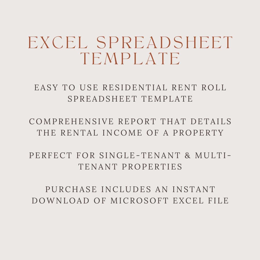 Rent Roll,tenant Roster,property Summary,real Estate,tenant Tracker ...