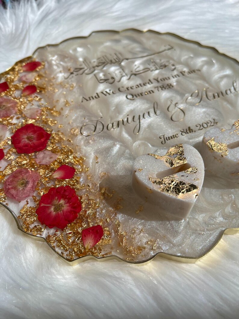 Personalized Resin Nikkah Ring Trays Ring Box Islamic Muslim Gifts ...
