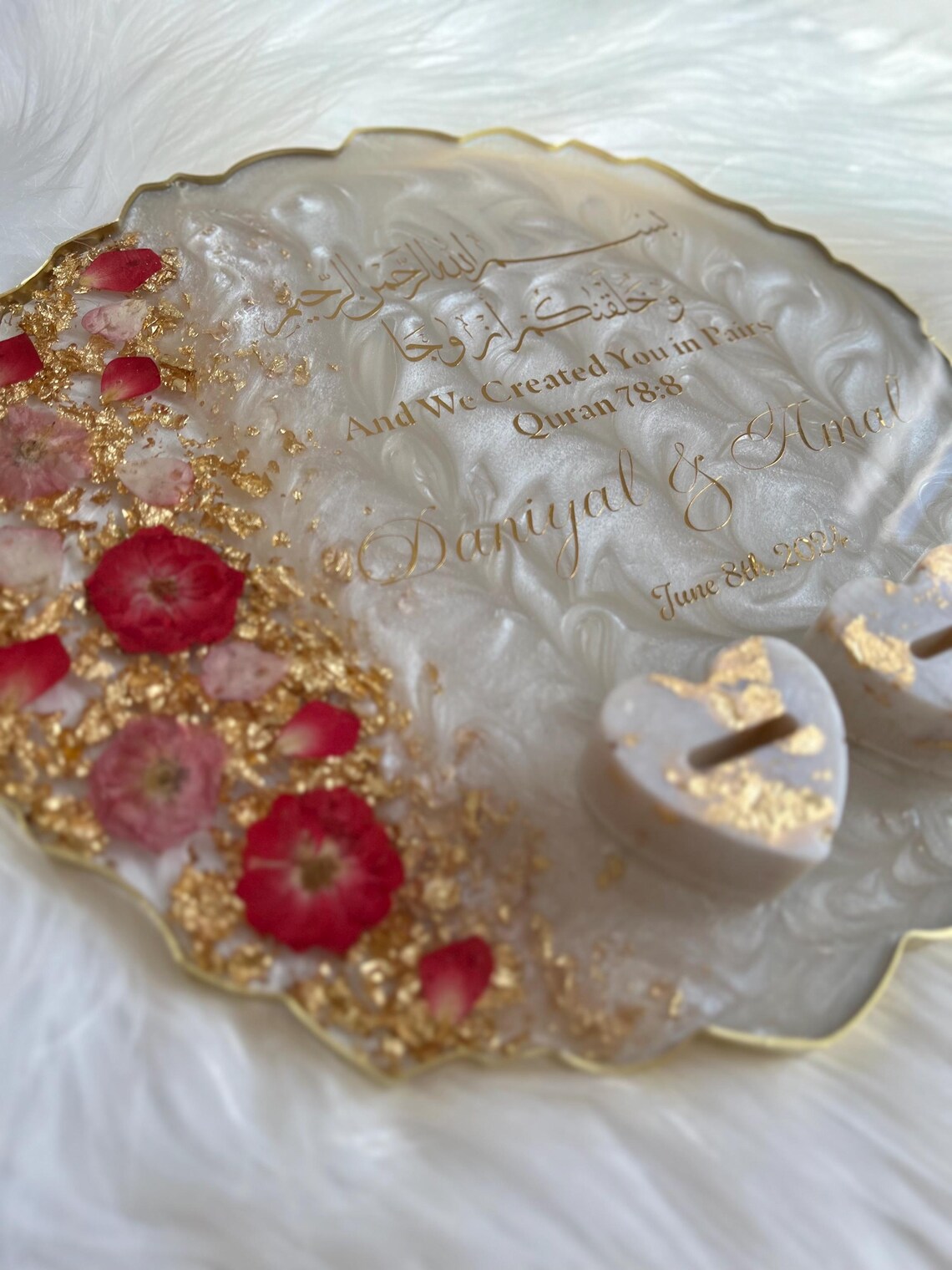 Personalized Resin Nikkah Ring Trays Ring Box Islamic Muslim Gifts ...