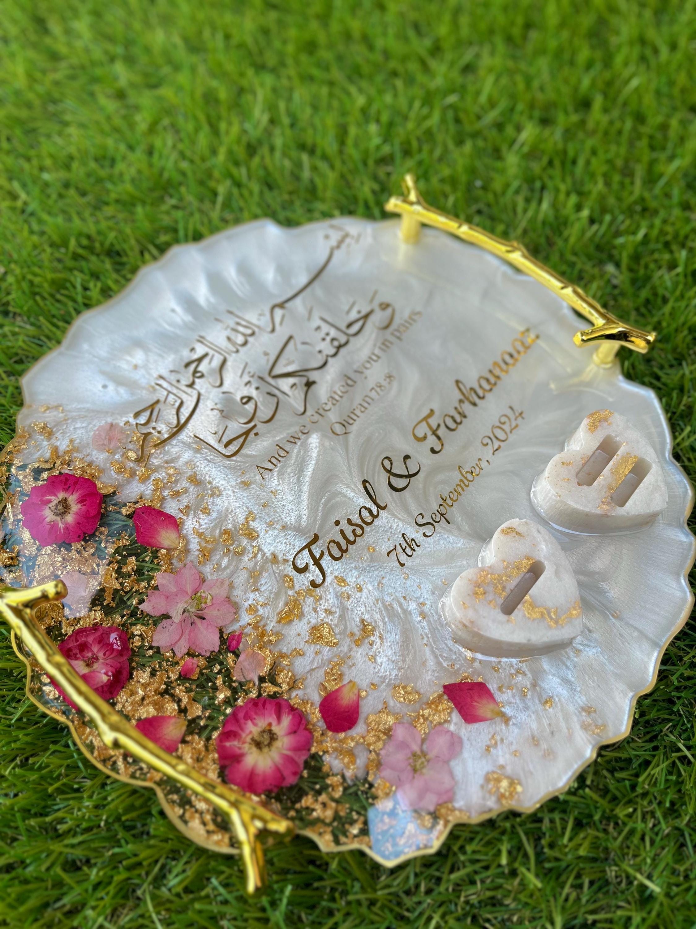 Personalized Resin Nikkah Ring Trays Ring Box Islamic Muslim Gifts ...