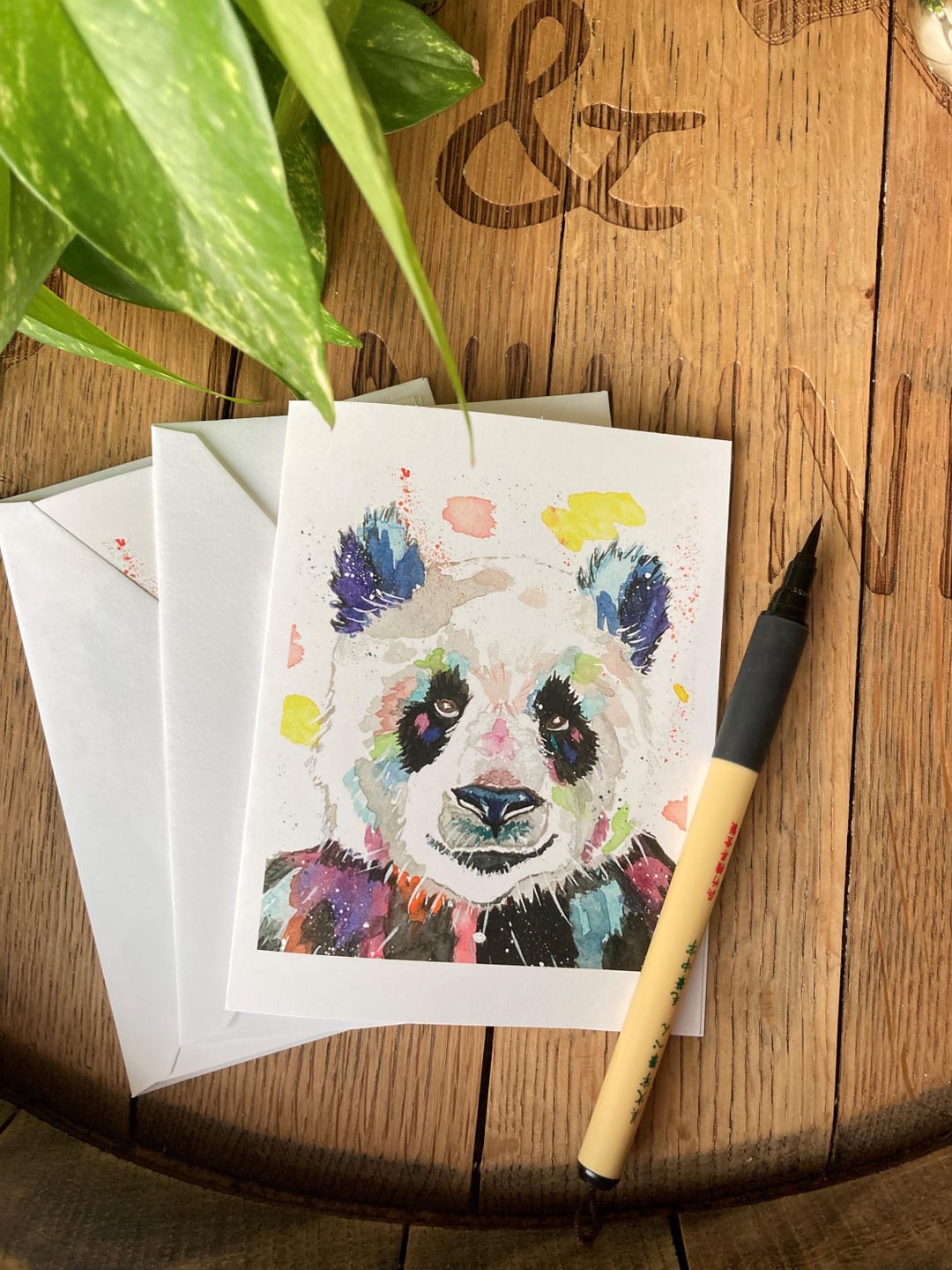 Panda Watercolor Notecards, Fine Art Note Cards, Animal Cards - Etsy