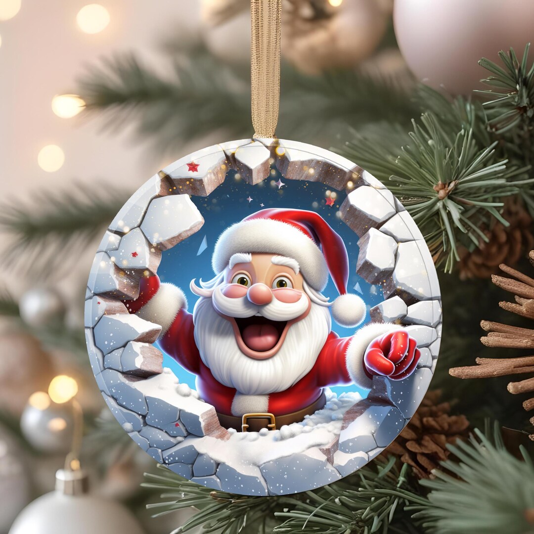 Both Side 3D Ornament, 3inch Ceramic Christmas Ornament, Break Through ...
