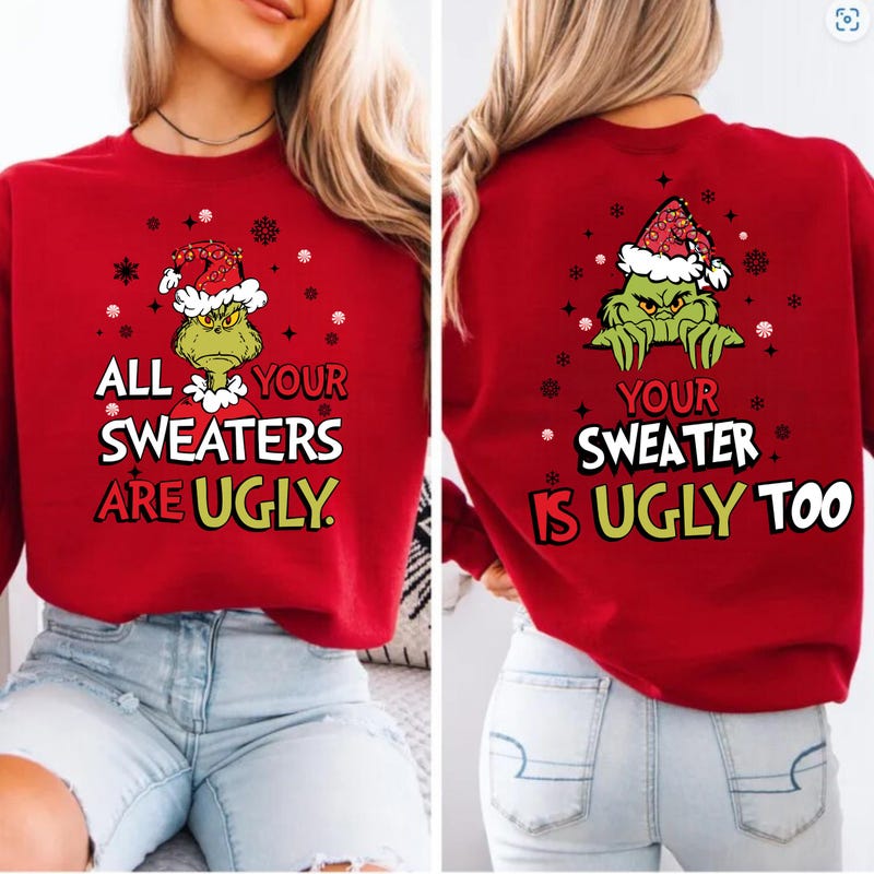 Grinch Theme Sweaters - Etsy