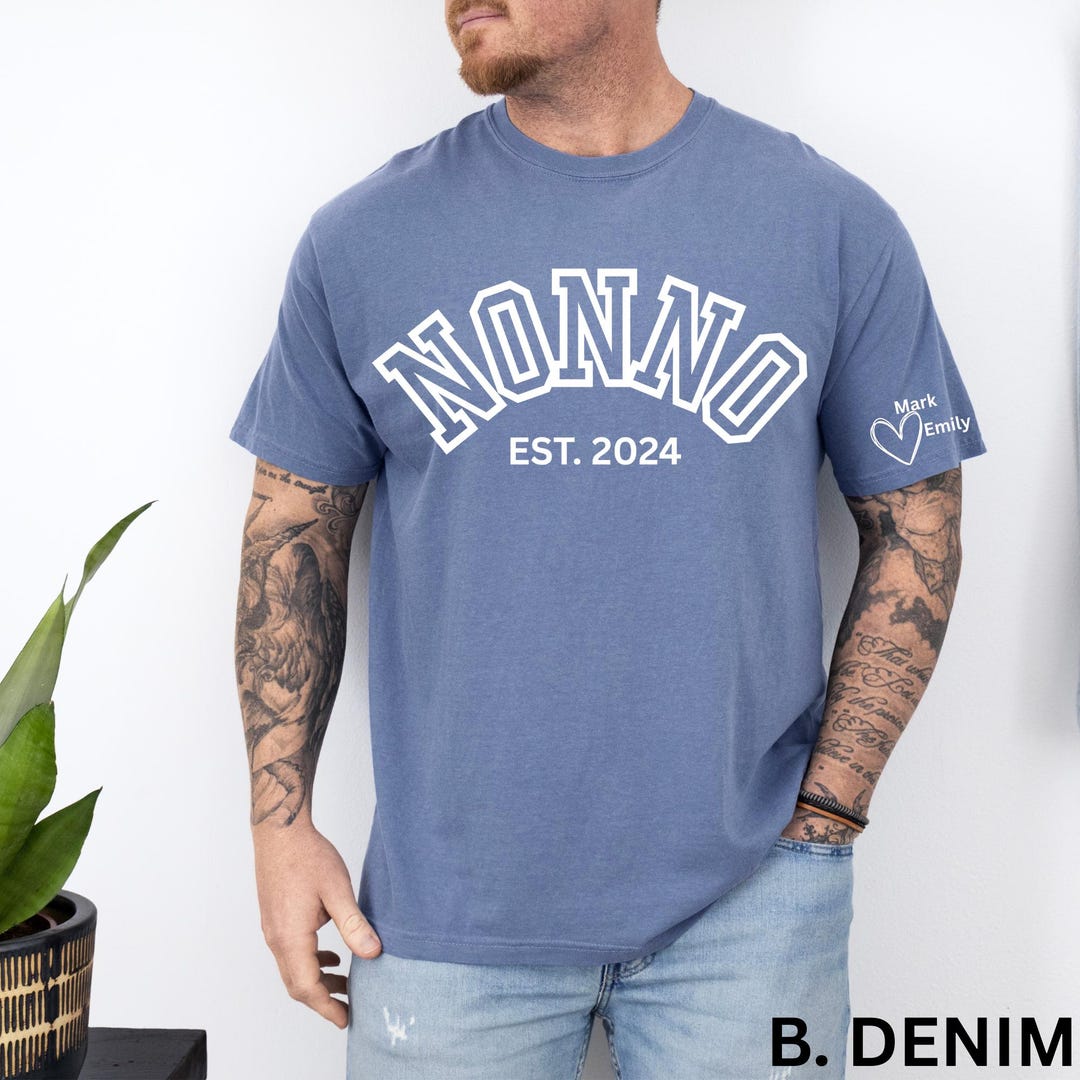 Com Col®nonno Tshirt Custom Nonno Shirt With Grandkids Name on Sleeve Nonno Fathers Day Gifts ...