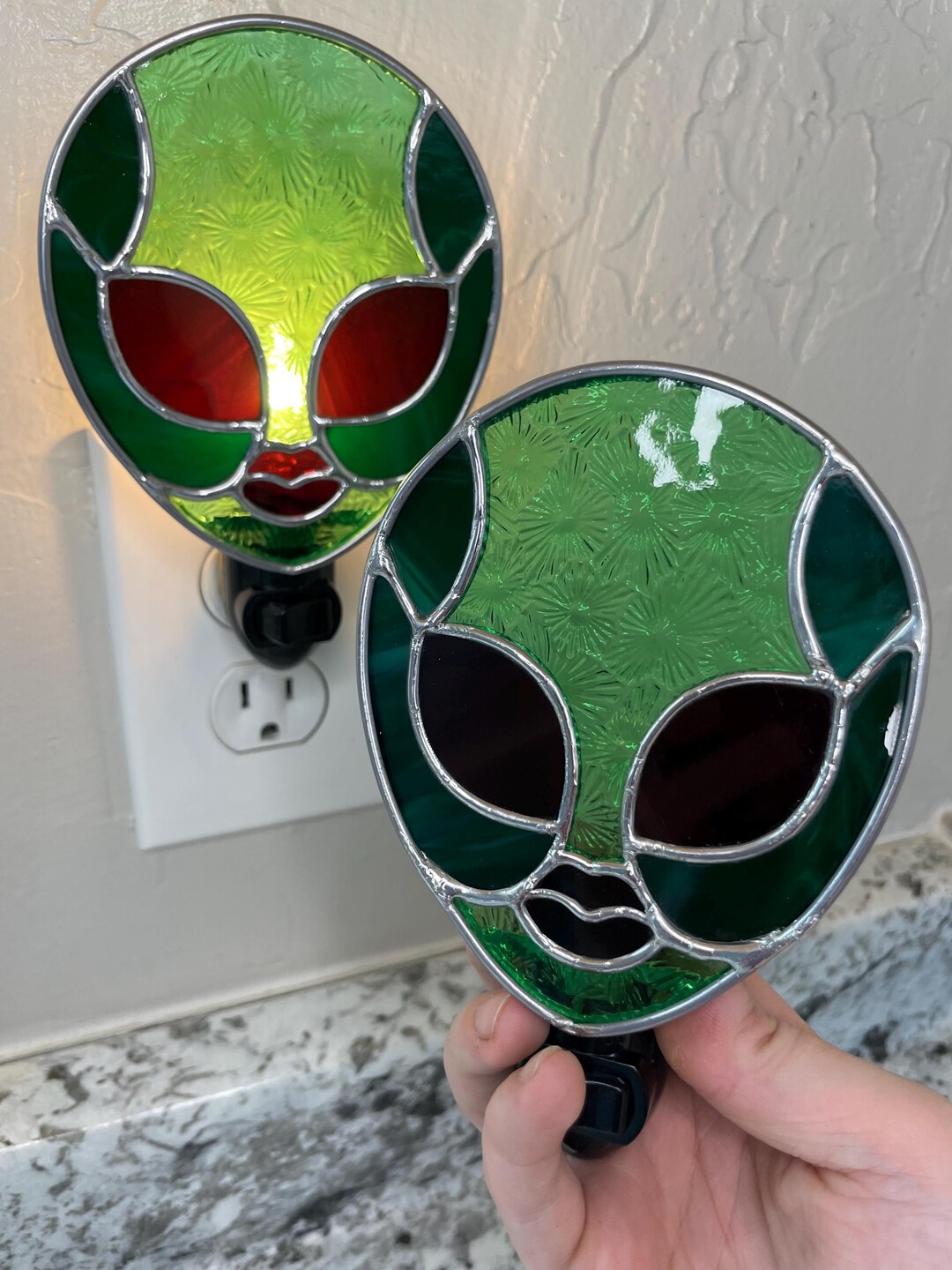 Alien Cutie Stained Glass Nightlights - GREEN - Etsy