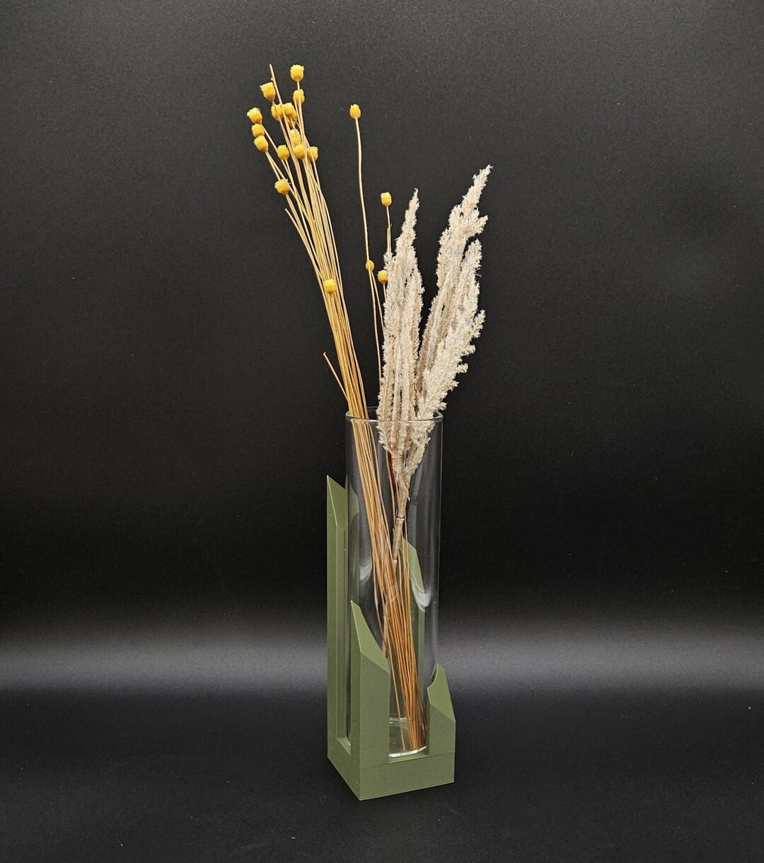 Glass Vase Holder Stand Centerpiece, Square Base With Four Square ...