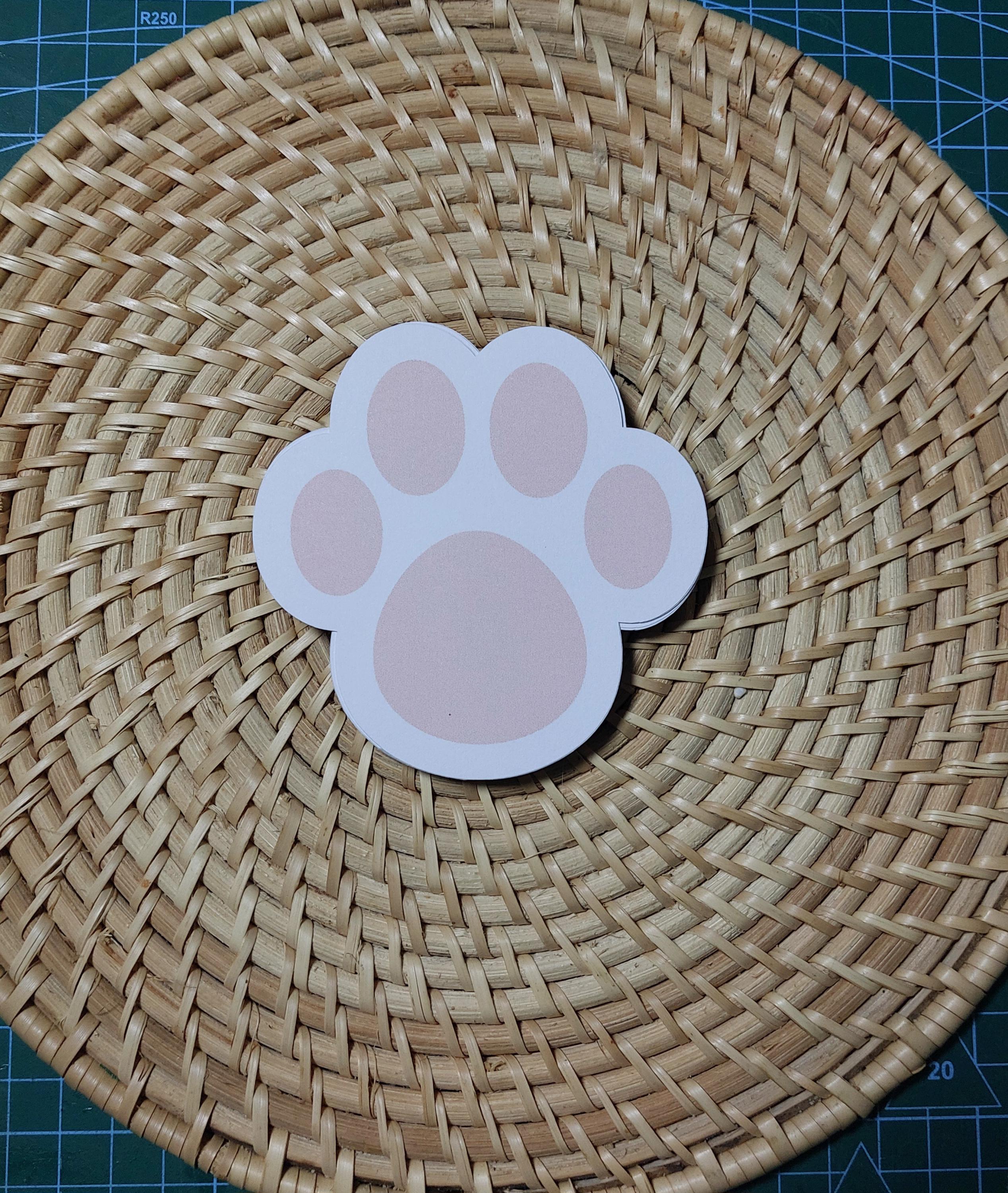 Cat Paw Print Notepads Cute Paw Shaped Notes Macaron Colored Stationery ...