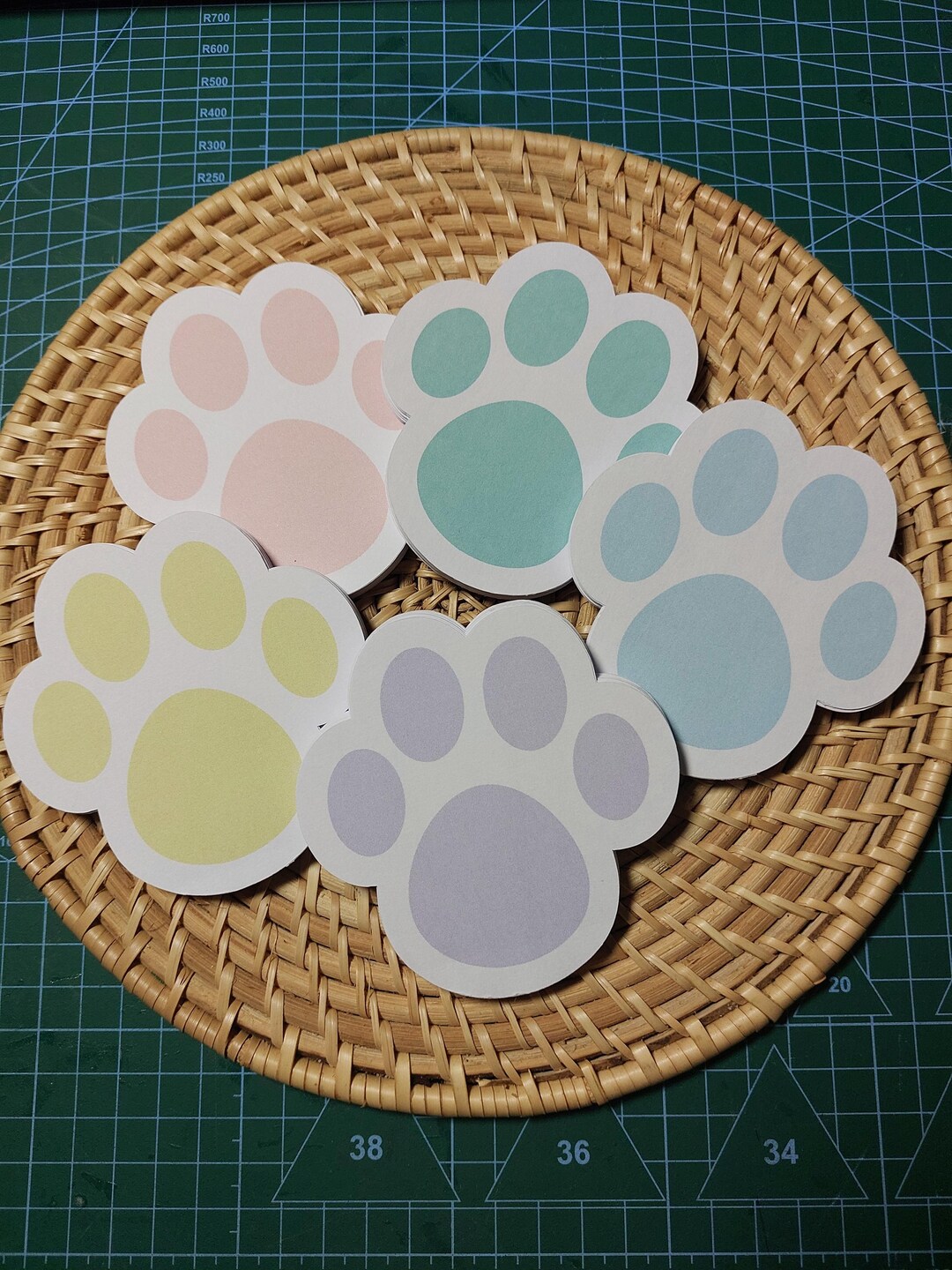 Cat Paw Print Notepads Cute Paw Shaped Notes Macaron Colored Stationery ...