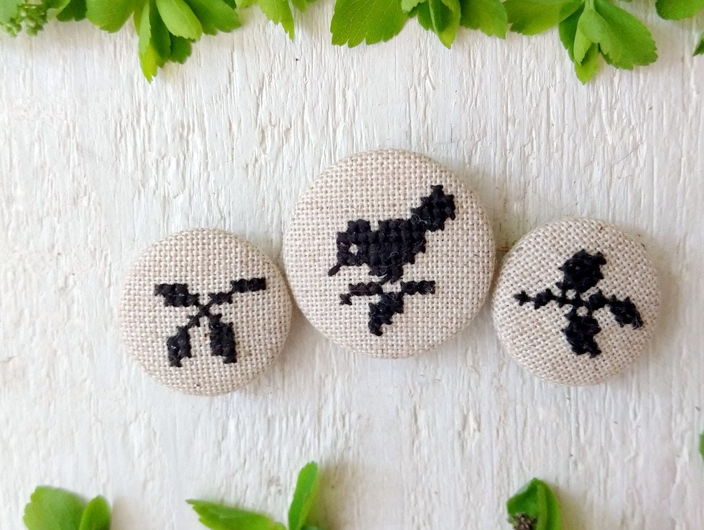 Cross Stitch Buttons And Charms