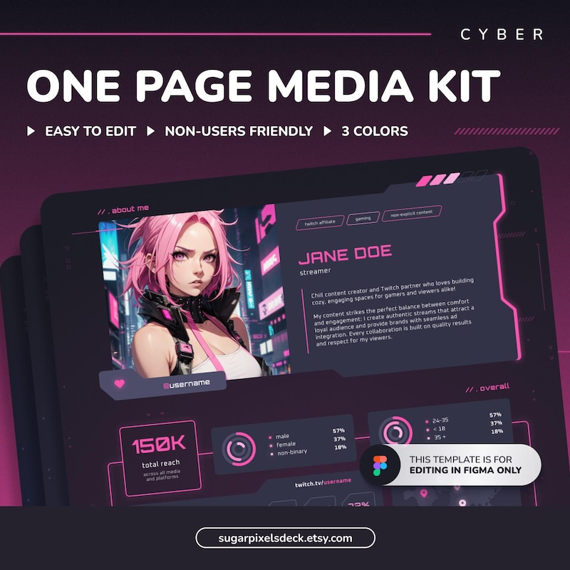 Streamer Template Media Kit - Etsy