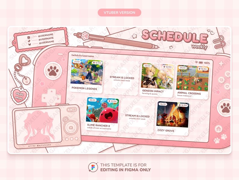 Pink Switch E-girl Stream Schedule W Photos/covers/pictures for Twitch ...