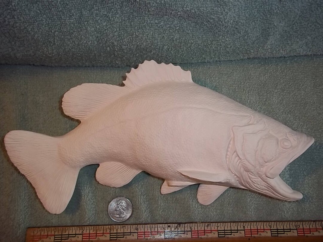 Bass Fish Wall Plaque Made of Ceramic Bisque Ready for You to Paint ...