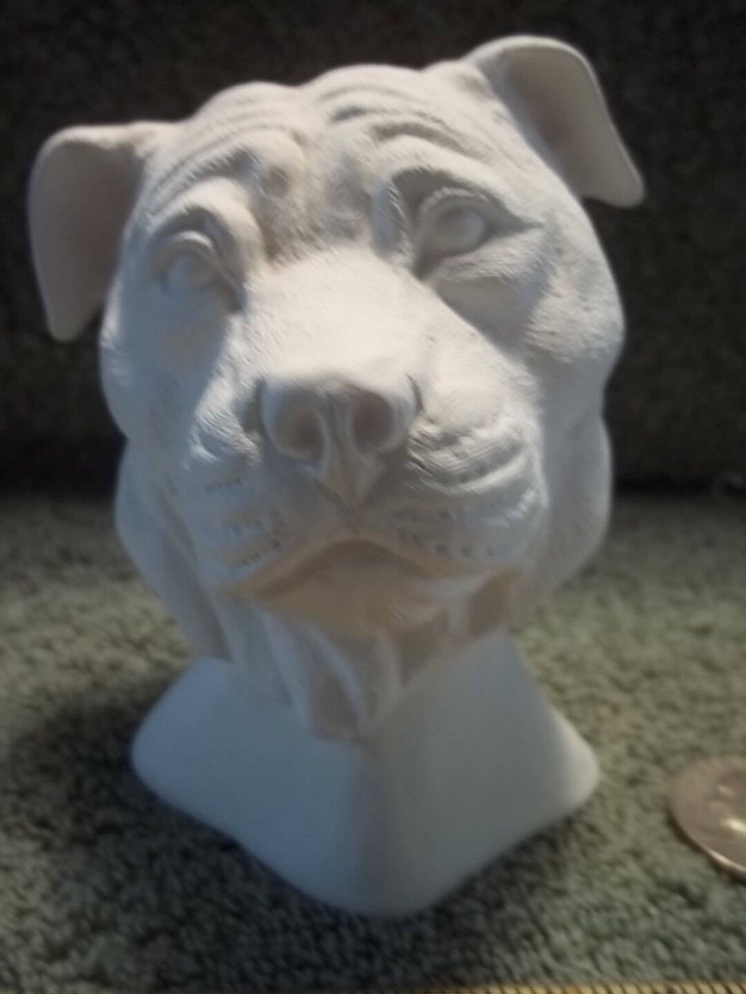 Pit Bull Terrier Dog Bust in Ceramic Bisque - Ready to Paint Pit Bulls ...