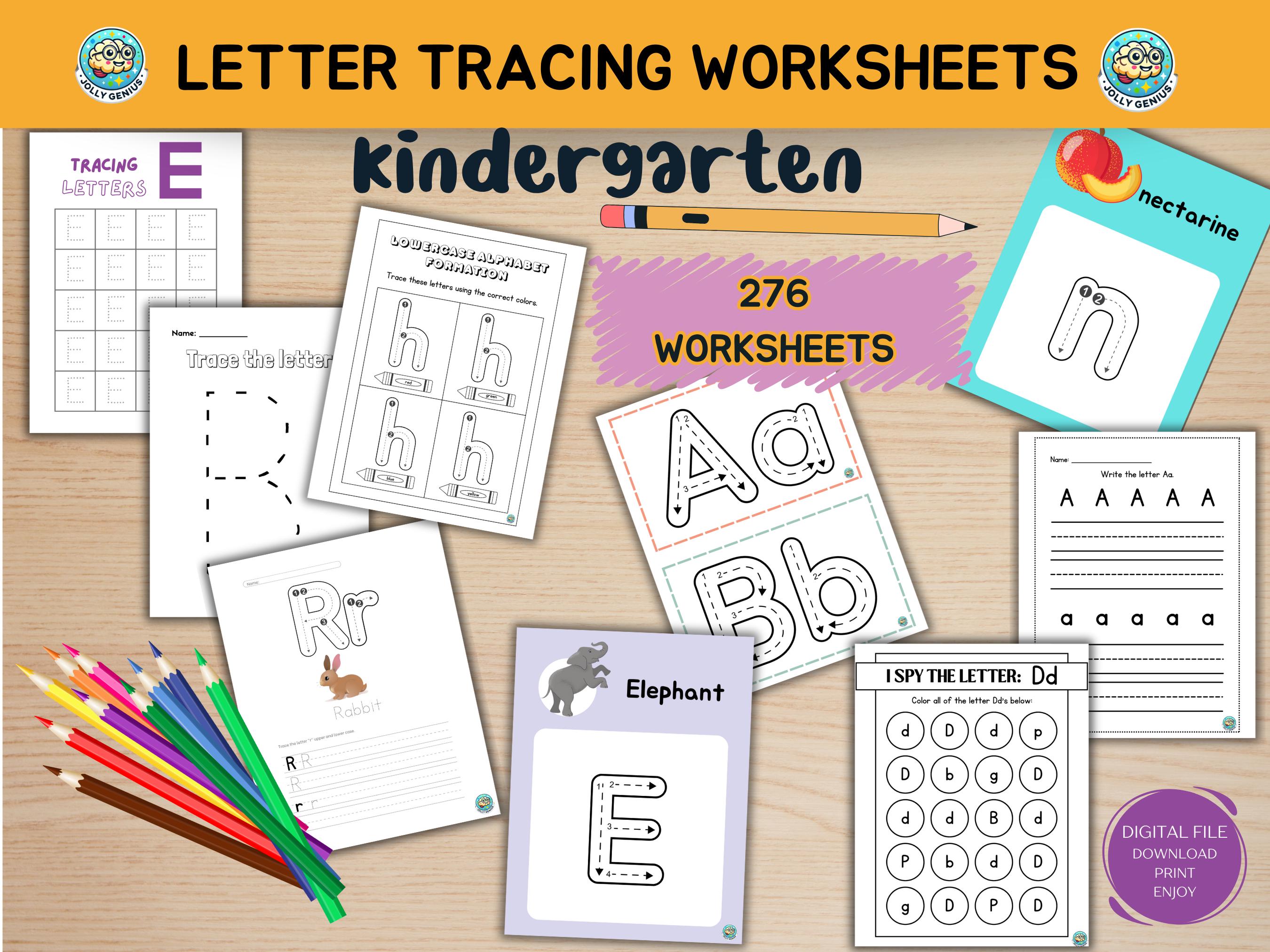 Kindergarten Alphabet Letter Tracing Worksheets, I Spy the Letter ...