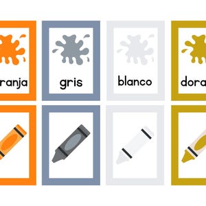 Spanish Color Flashcards for Kids | Educational Printable Cards | Paint ...