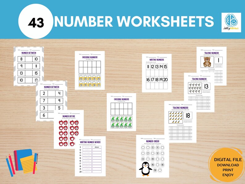 Fun and Colorful Kindergarten Math Workbook – Number Tracing and ...