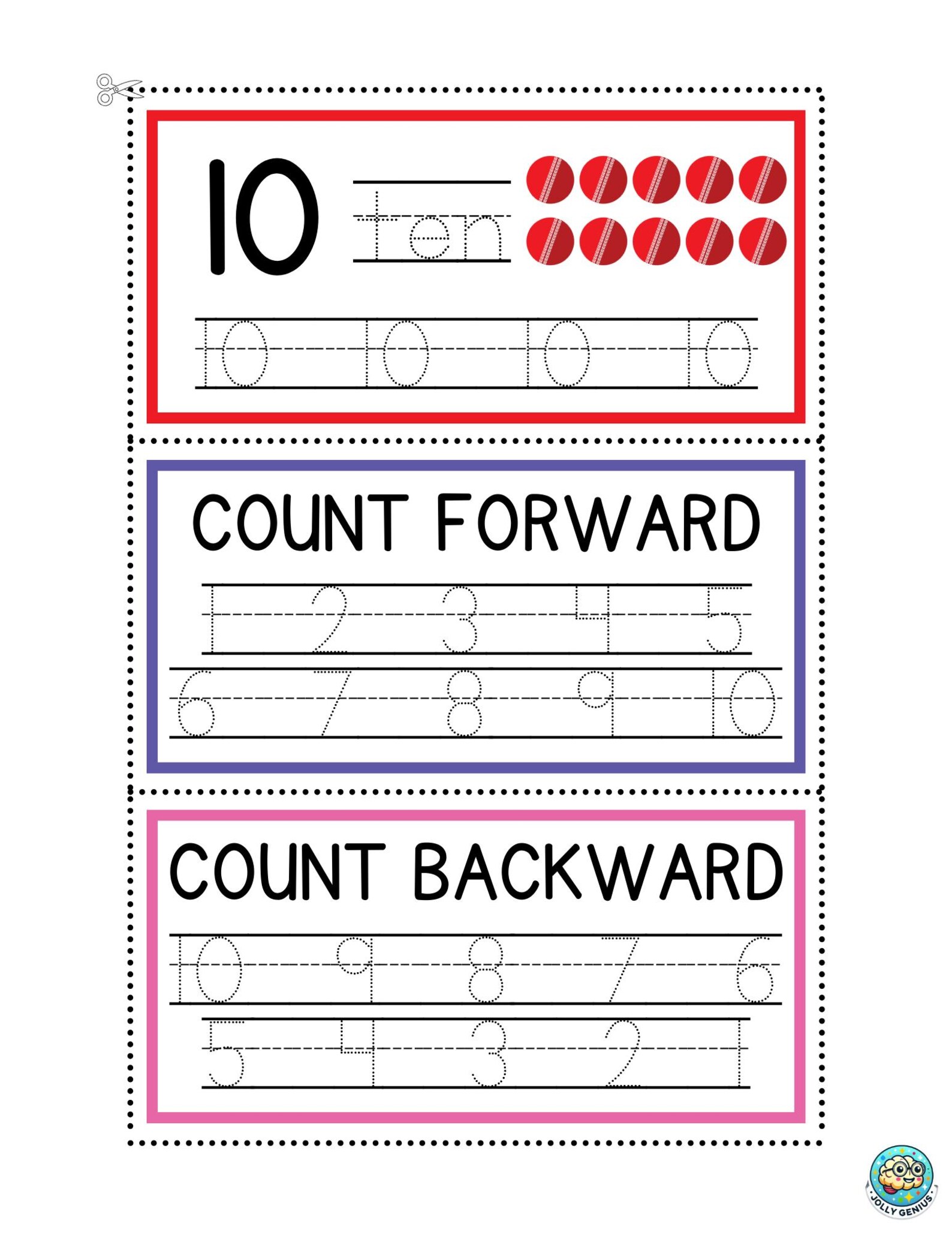 Tracing Cards Numbers 1-20 Number Practice Flashcards Preschool ...
