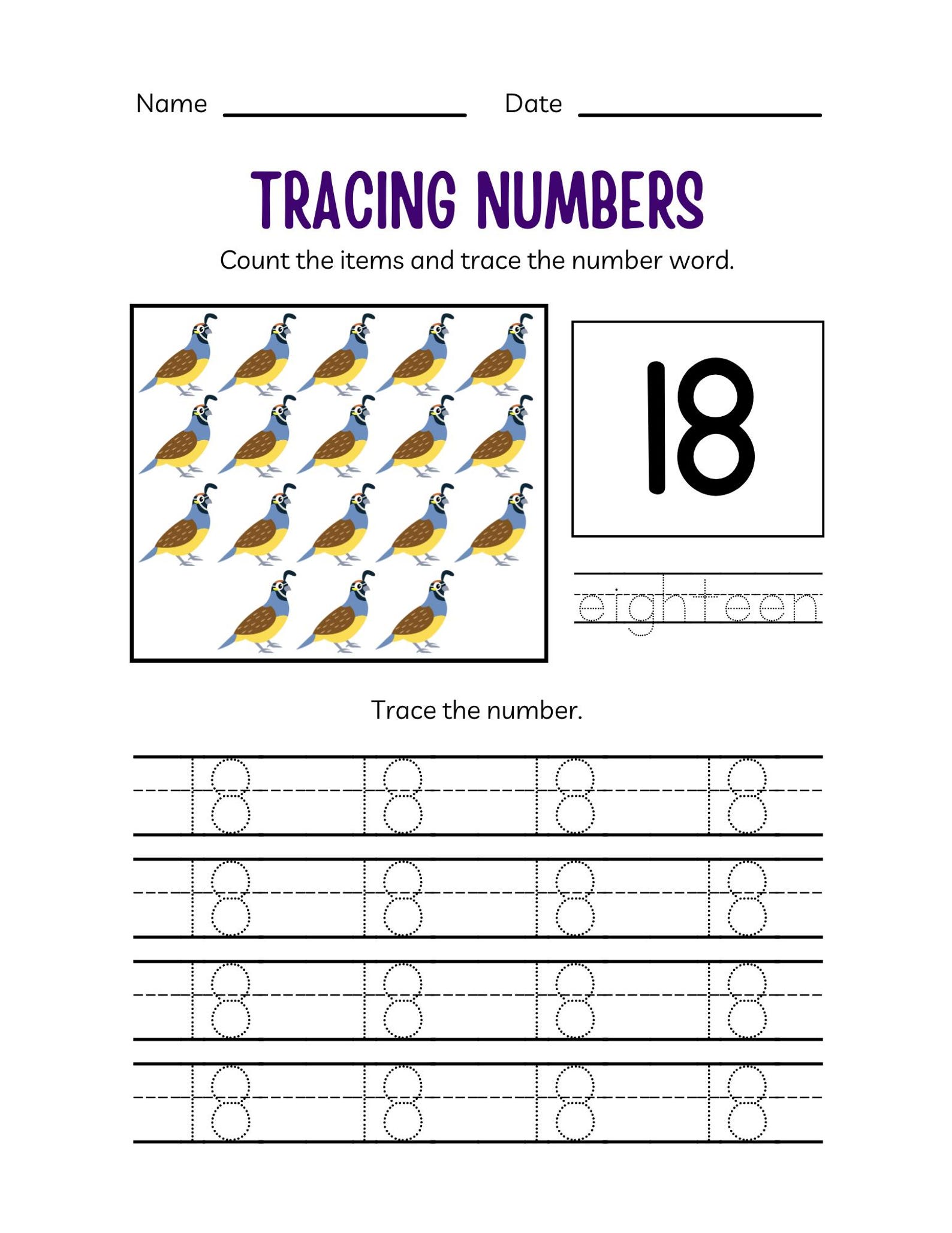 Fun and Colorful Kindergarten Math Workbook – Number Tracing and ...