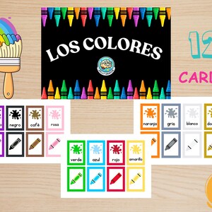 Spanish Color Flashcards for Kids | Educational Printable Cards | Paint ...