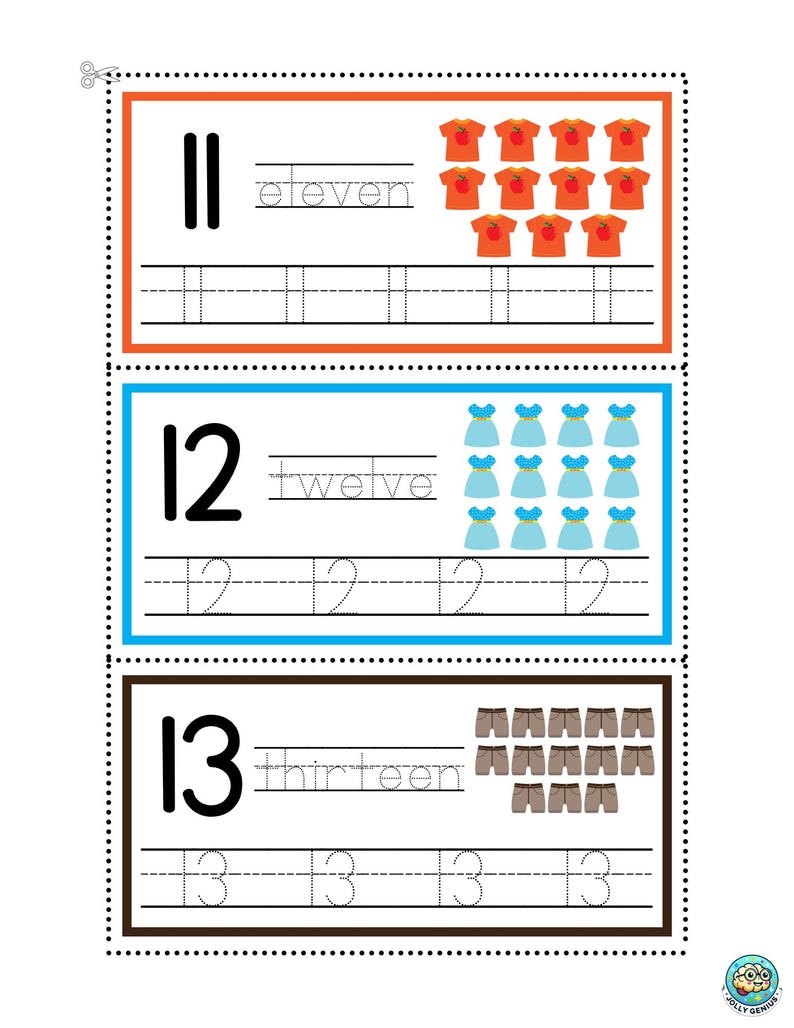Tracing Cards Numbers 1-20 Number Practice Flashcards Preschool ...
