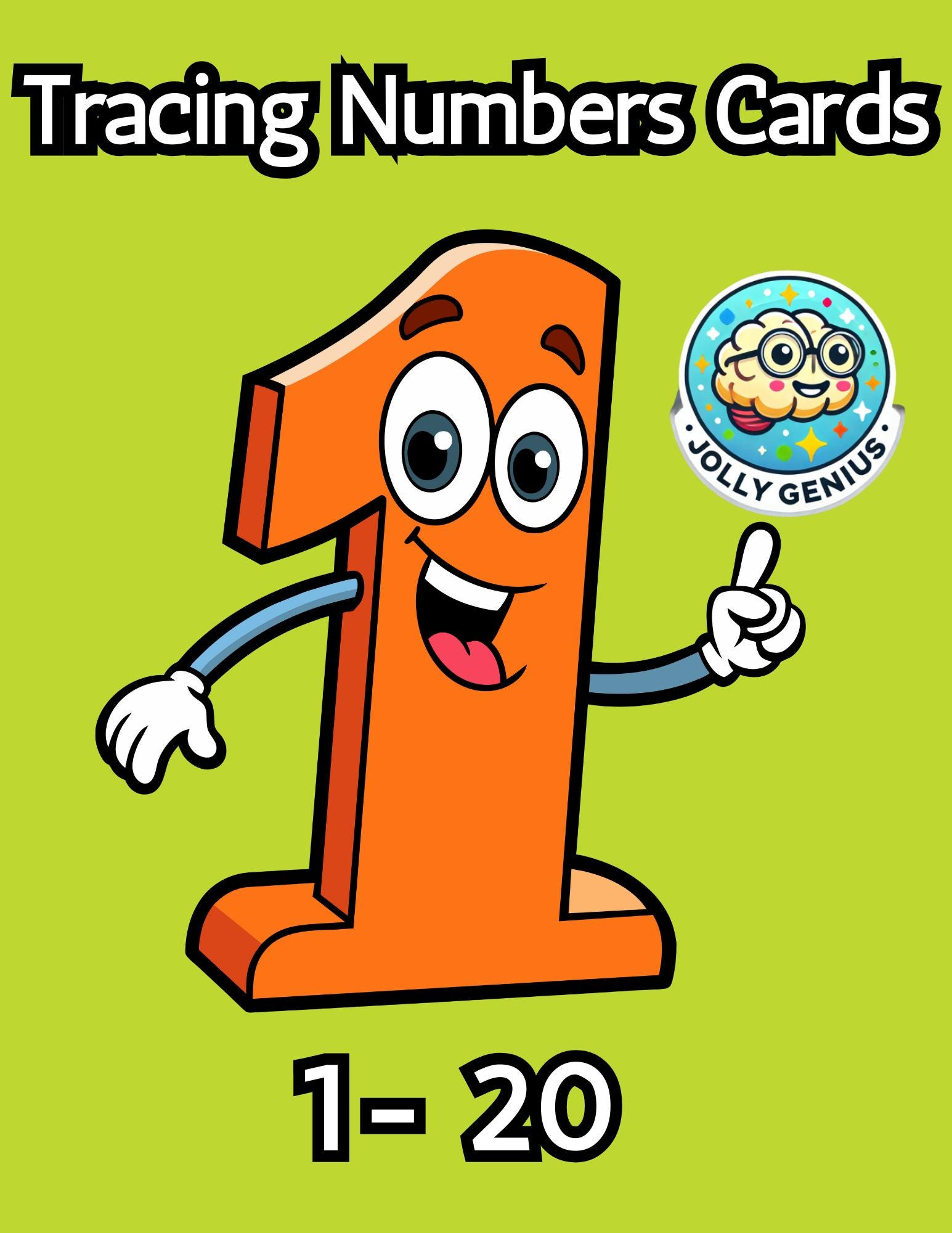 Tracing Cards Numbers 1-20 Number Practice Flashcards Preschool ...