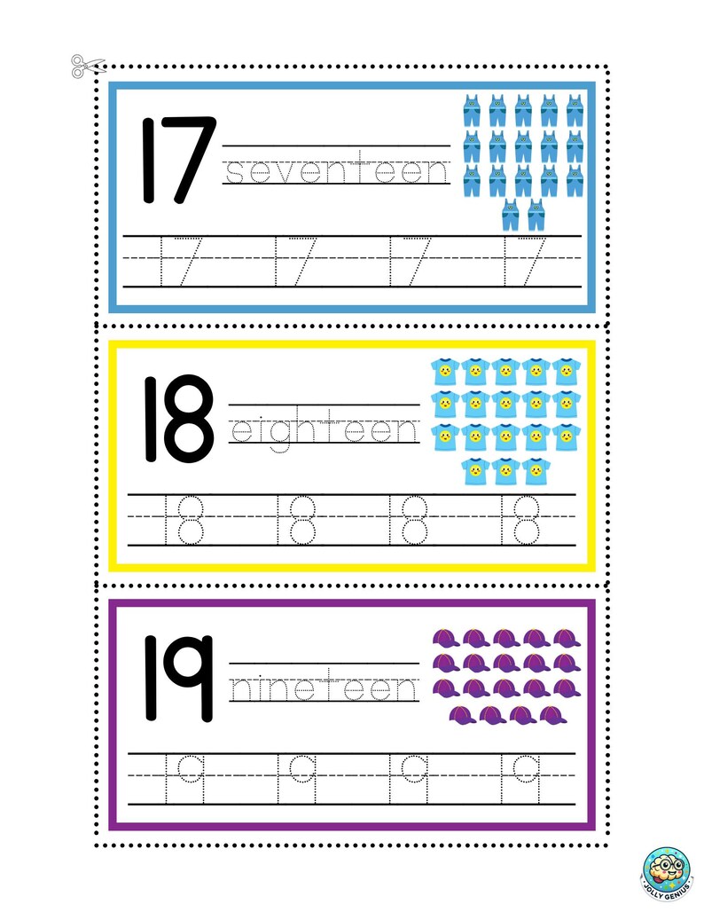 Tracing Cards Numbers 1-20 Number Practice Flashcards Preschool ...