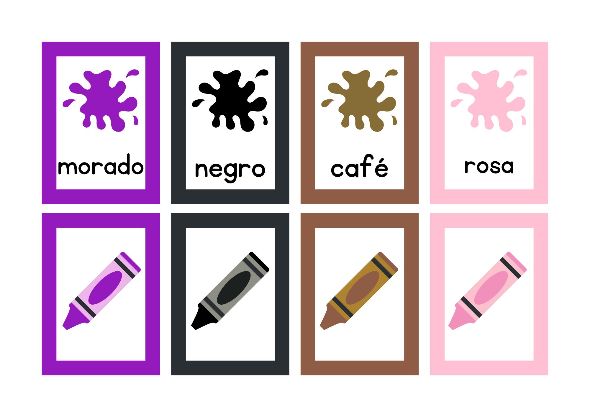 Spanish Color Flashcards for Kids | Educational Printable Cards | Paint ...