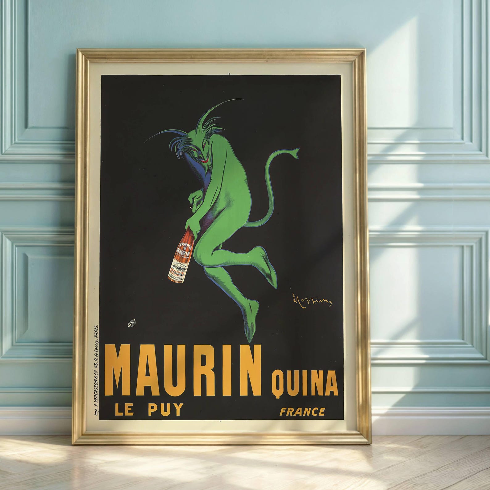 Cappiello Maurin Quina Poster: Vintage French Aperitif Ad, Green Devil ...