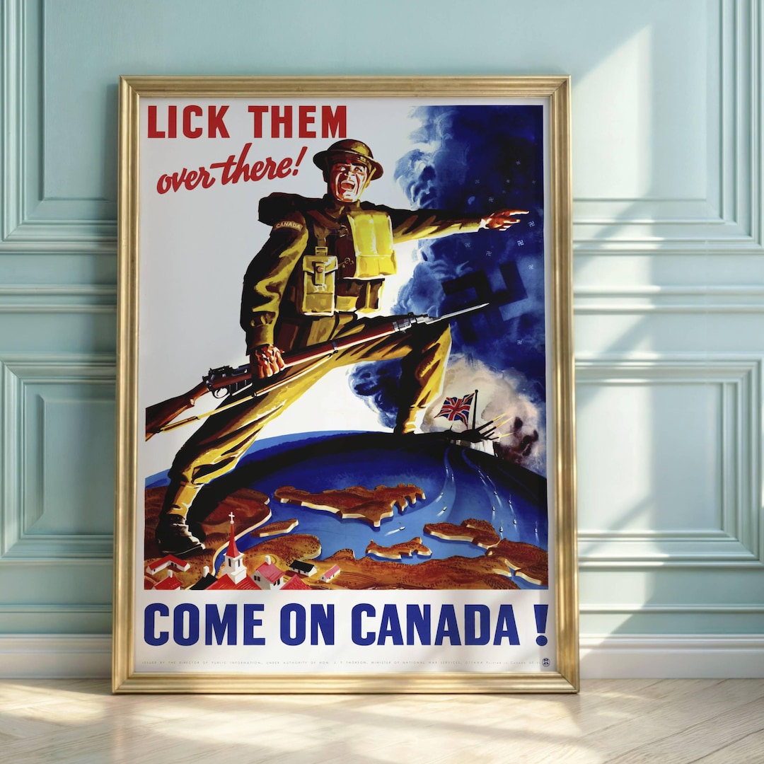 Vintage WWII Canadian Propaganda Poster | Military Enlistment Art ...