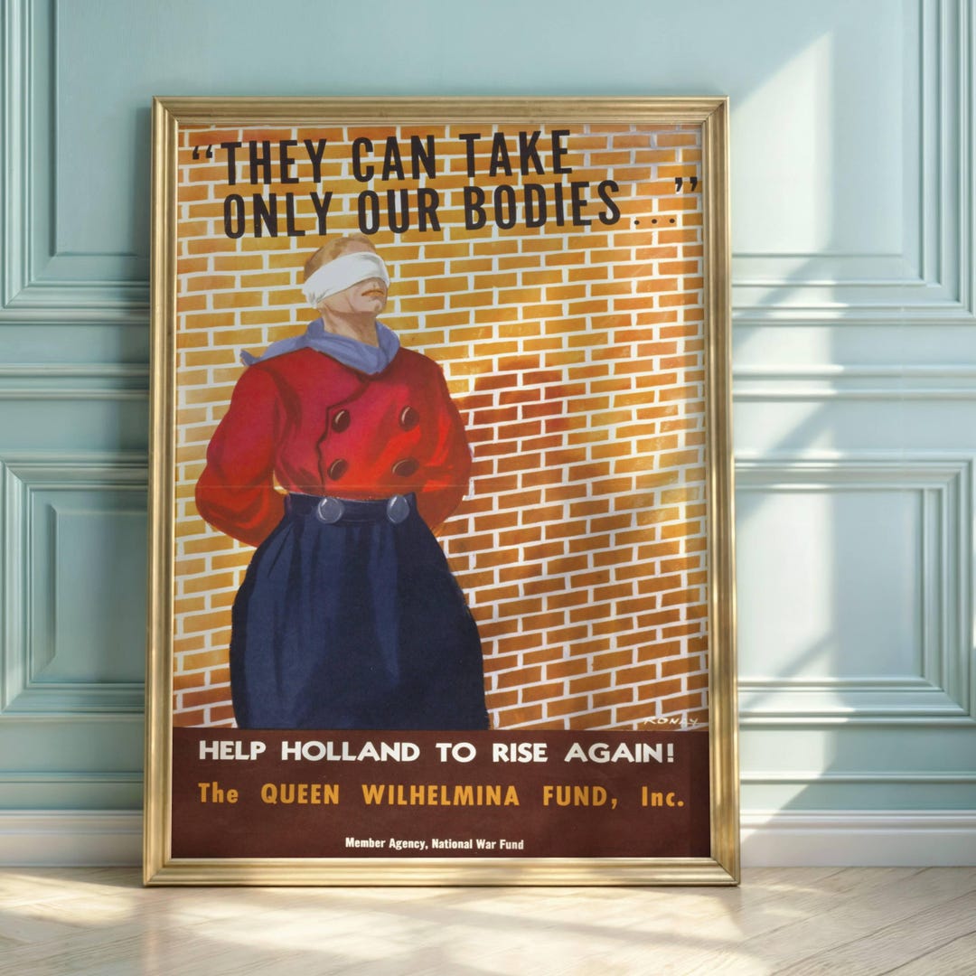 WWII Dutch Resistance Propaganda Poster | Queen Wilhelmina Fund Art ...
