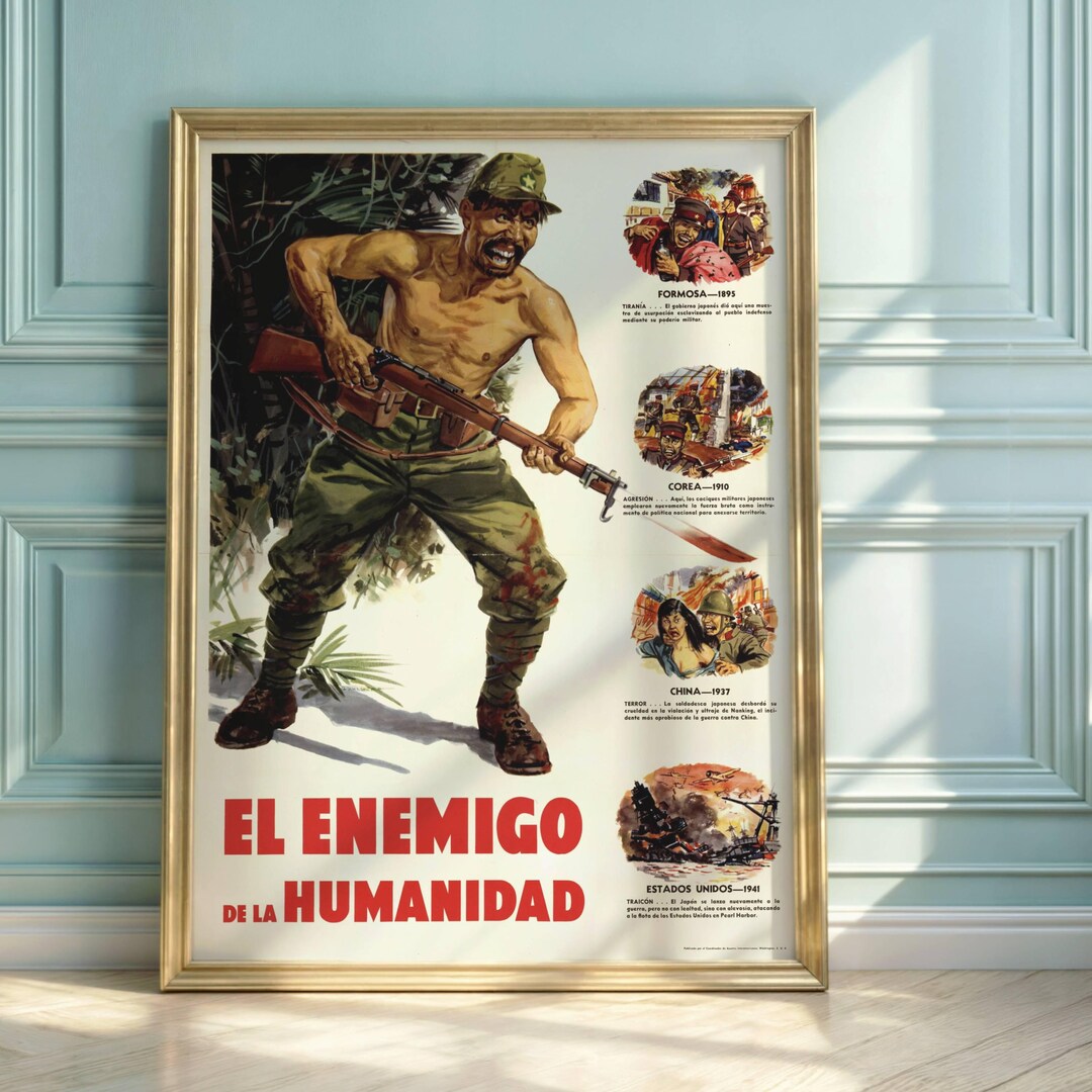 WWII Propaganda Poster | Enemy of Humanity | Anti-japanese Art ...