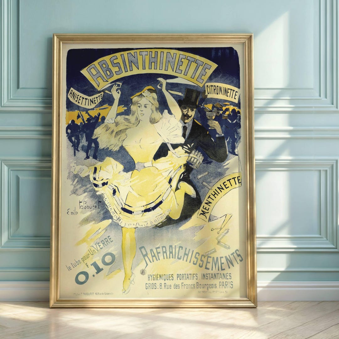 Vintage Absinthe Poster: Art Nouveau French Advertising Print - Etsy