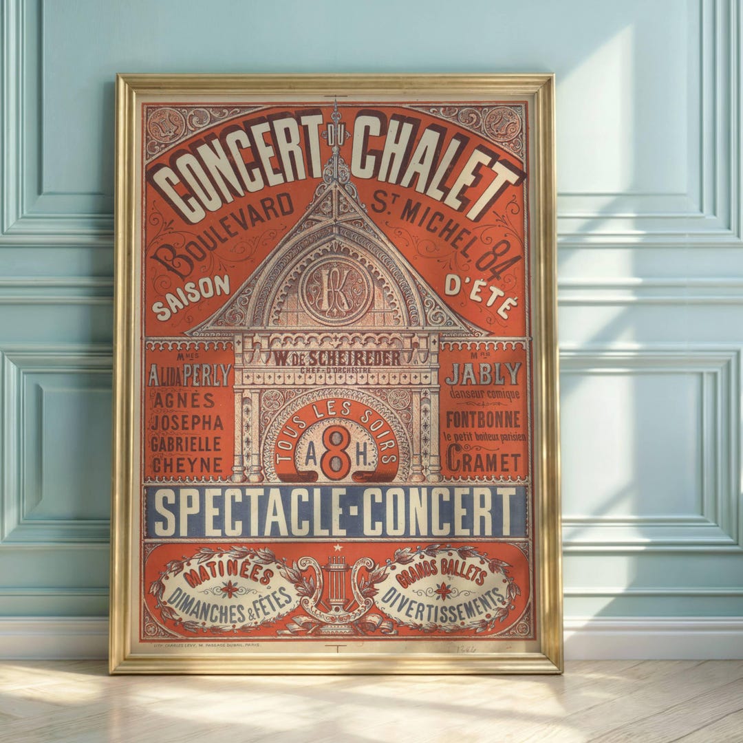 Vintage Paris Concert Poster: 19th Century Orchestras & Ballets - Etsy