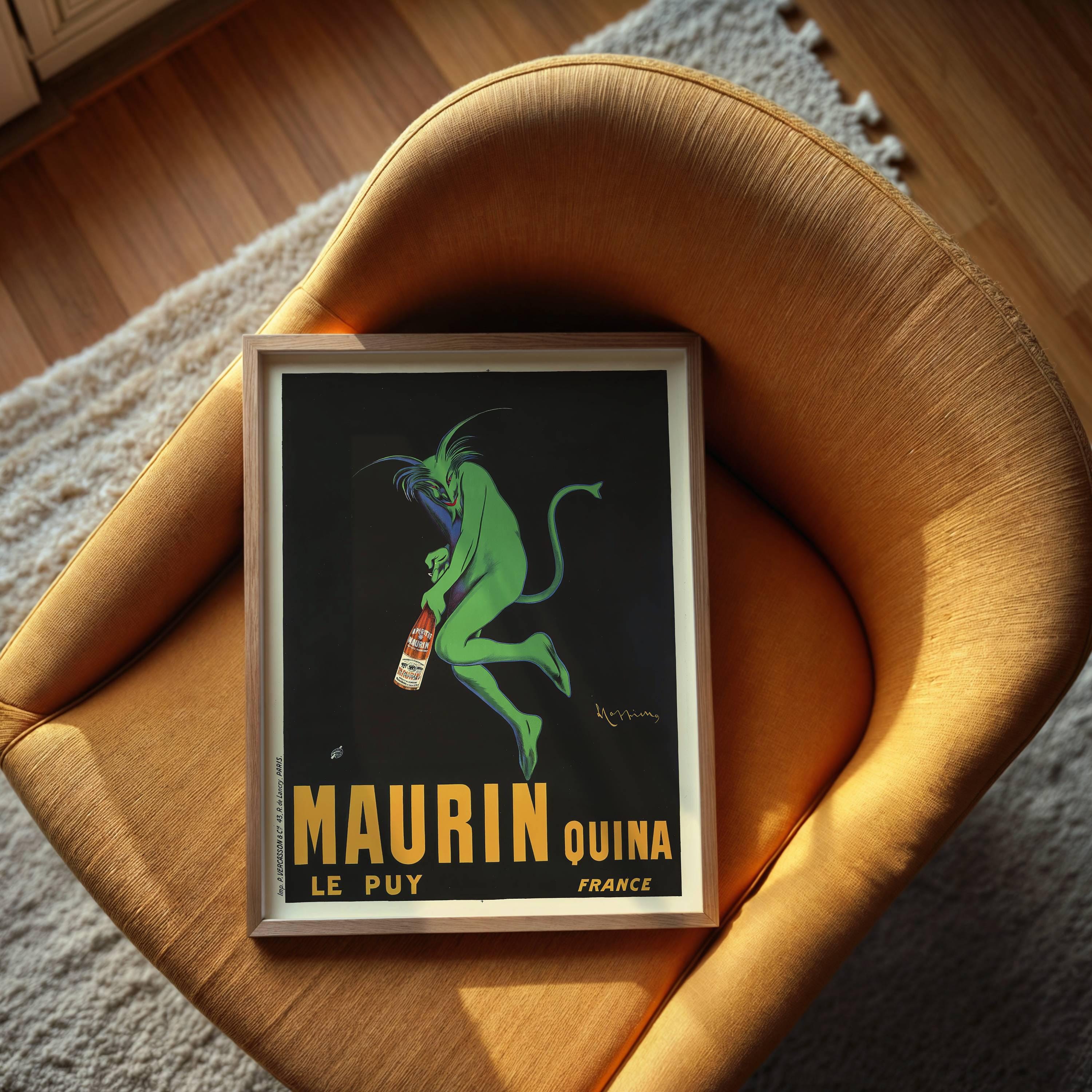 Cappiello Maurin Quina Poster: Vintage French Aperitif Ad, Green Devil ...