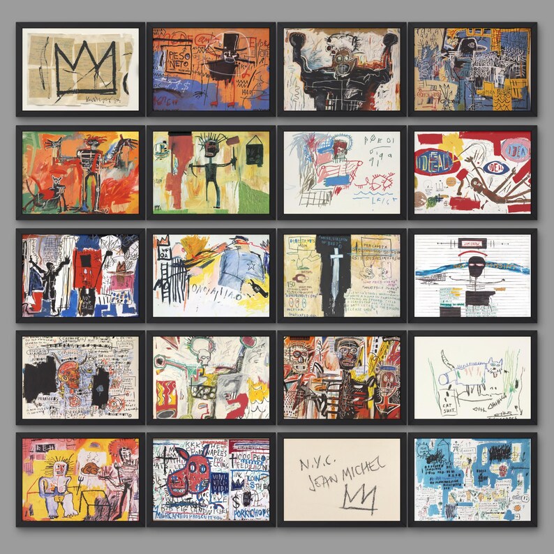 500 Jean Michel Basquiat Printable Artworks, Downloadable Prints Set ...