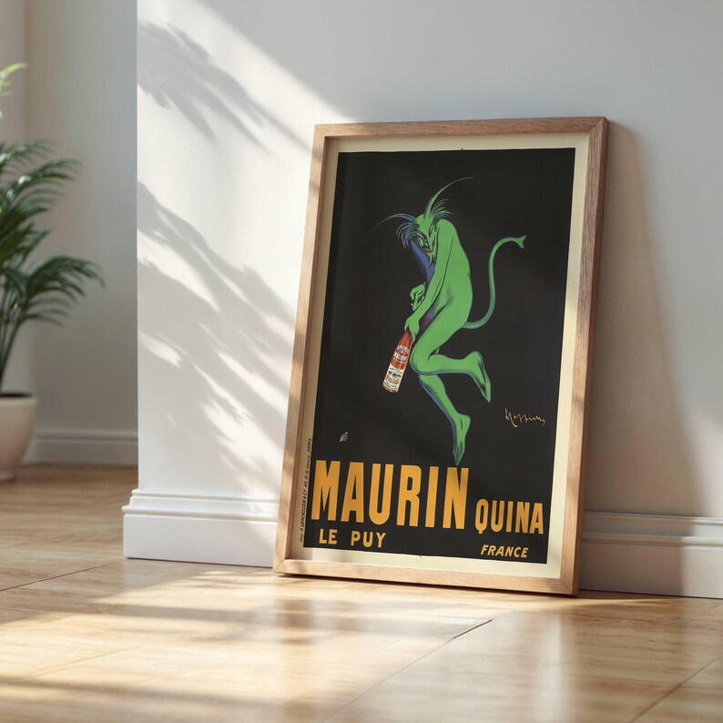 Cappiello Maurin Quina Poster: Vintage French Aperitif Ad, Green Devil ...
