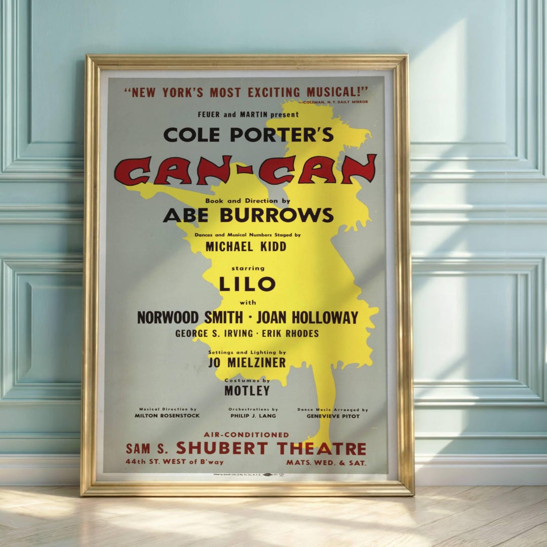 Vintage Can-can Musical Poster | Cole Porter Broadway Art | 1950s ...