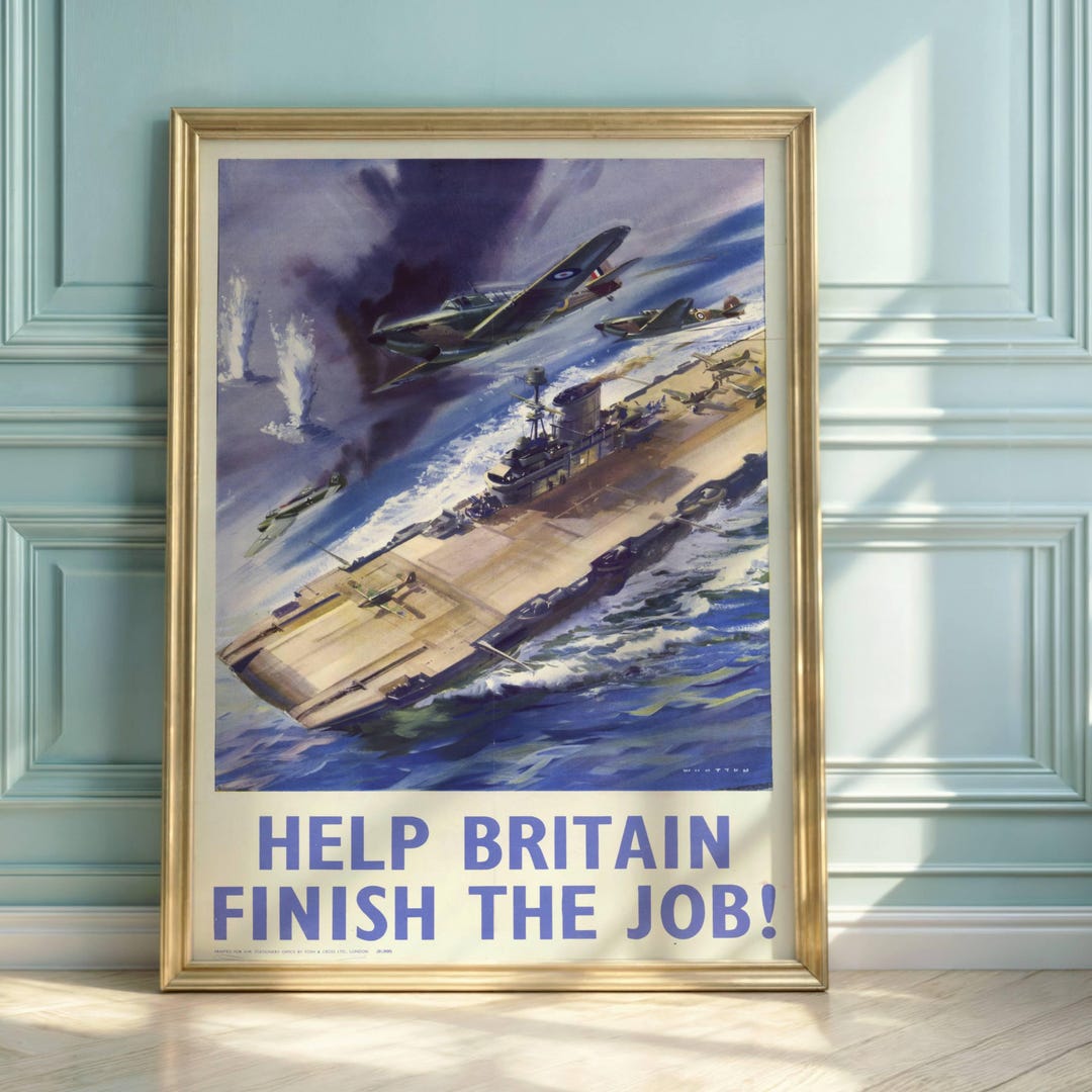 WWII British Propaganda Poster: RAF Aircraft & Naval Art Print - Etsy