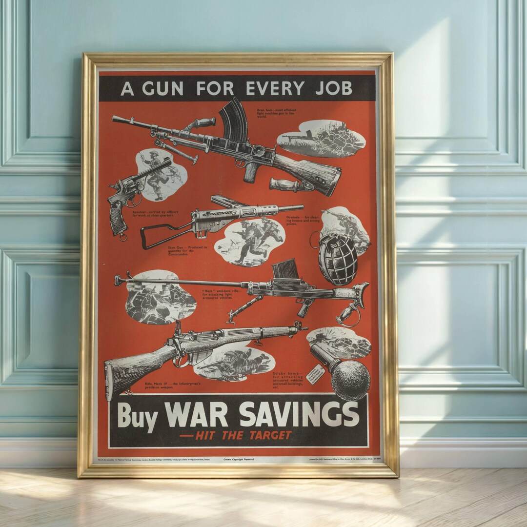 British WWII Propaganda Poster | War Savings Investment | A Gun for ...