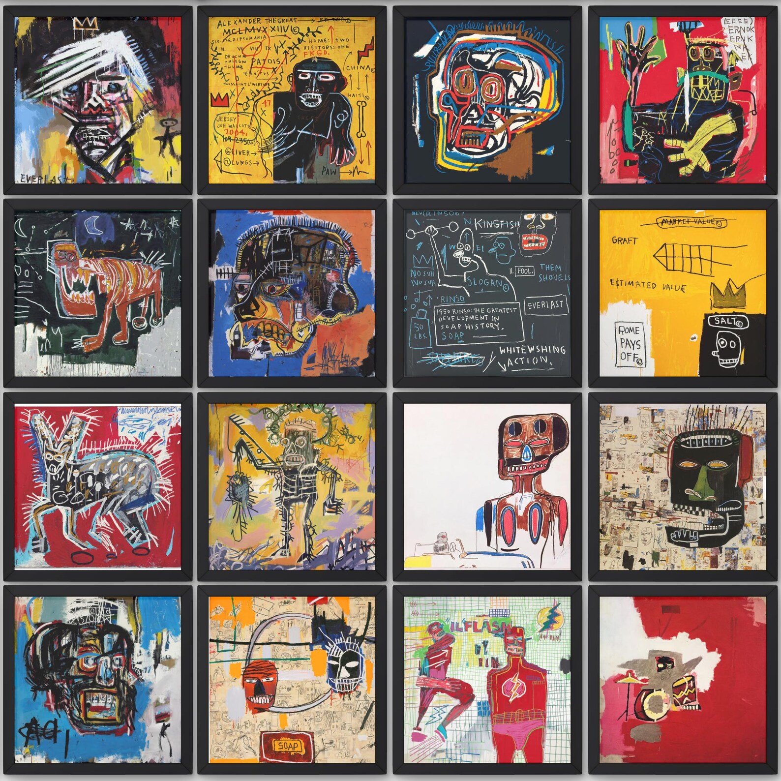 500 Jean Michel Basquiat Printable Artworks, Downloadable Prints Set ...