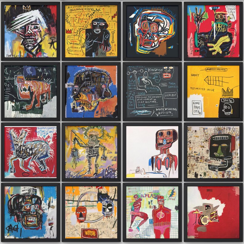 500 Jean Michel Basquiat Printable Artworks, Downloadable Prints Set ...