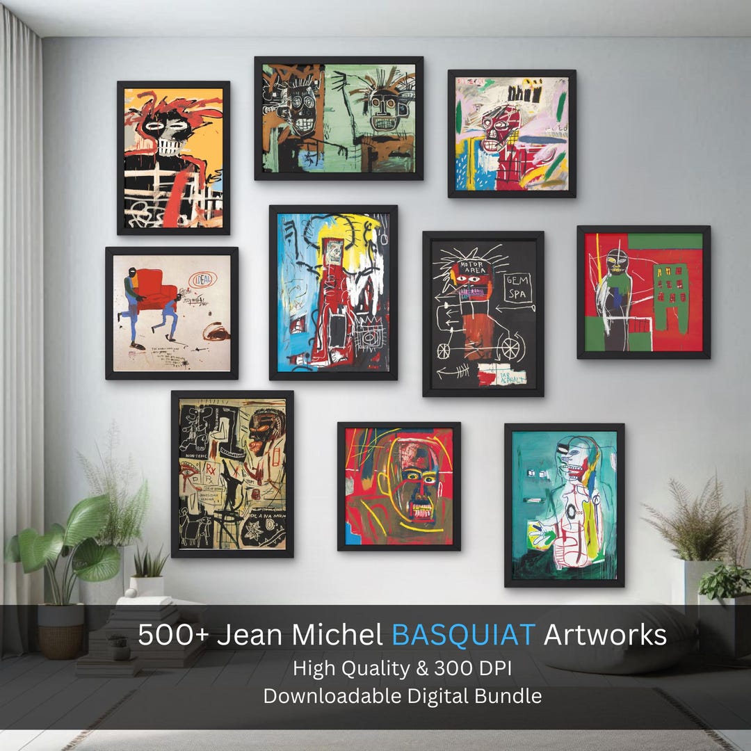 500 Jean Michel Basquiat Printable Artworks, Downloadable Prints Set ...