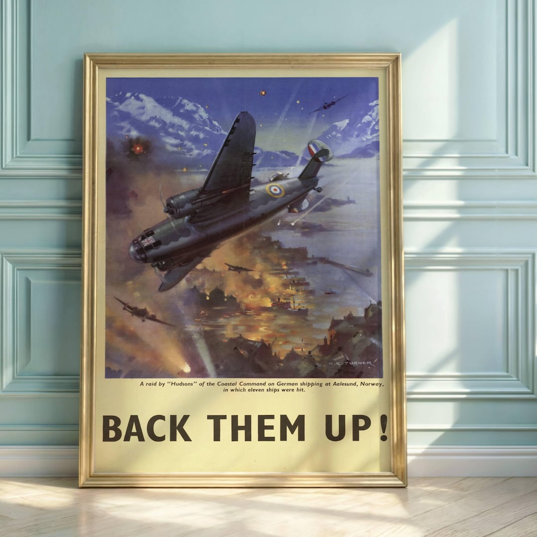 WWII Propaganda Art Poster | Back Them up | C.E. Turner Artwork ...