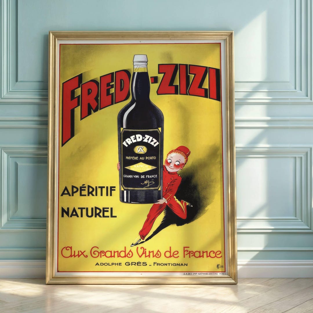 Fred-zizi Apéritif Poster | Vintage Art Deco Style | French Advertising ...