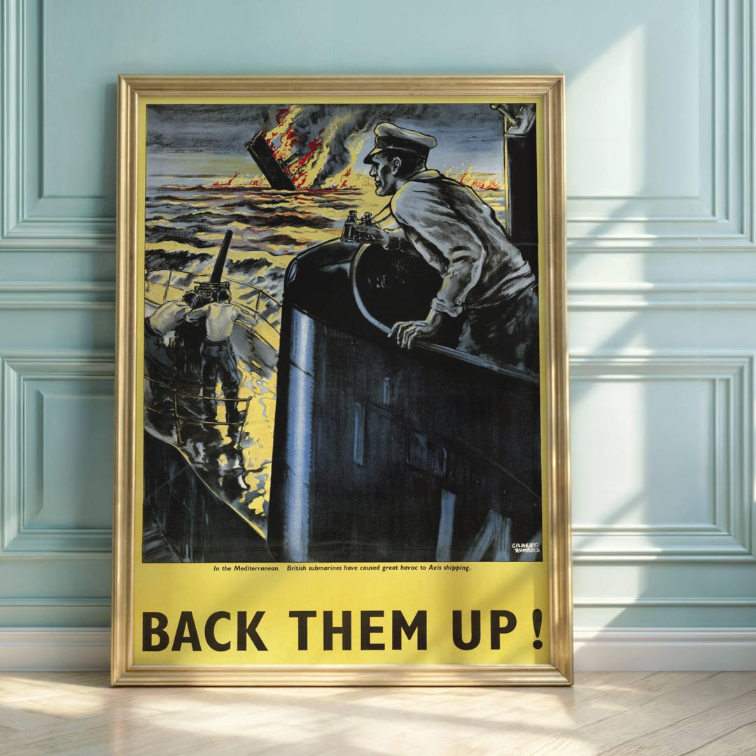 WWII British Submarine Propaganda Poster: Gilbert Rumbold Naval Art ...