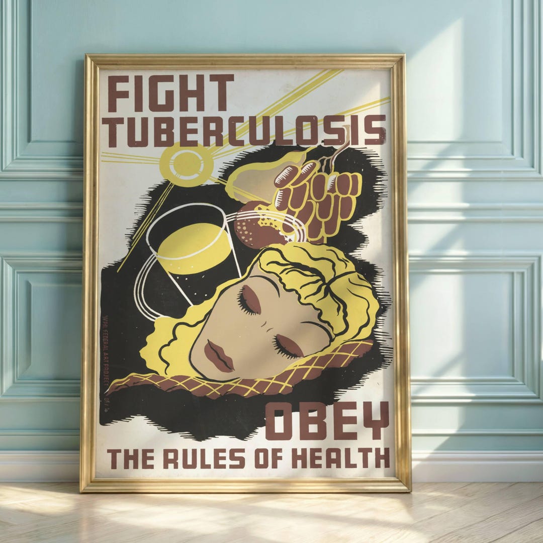 Vintage Art Deco Poster | Fight Tuberculosis | WPA Health Campaign ...
